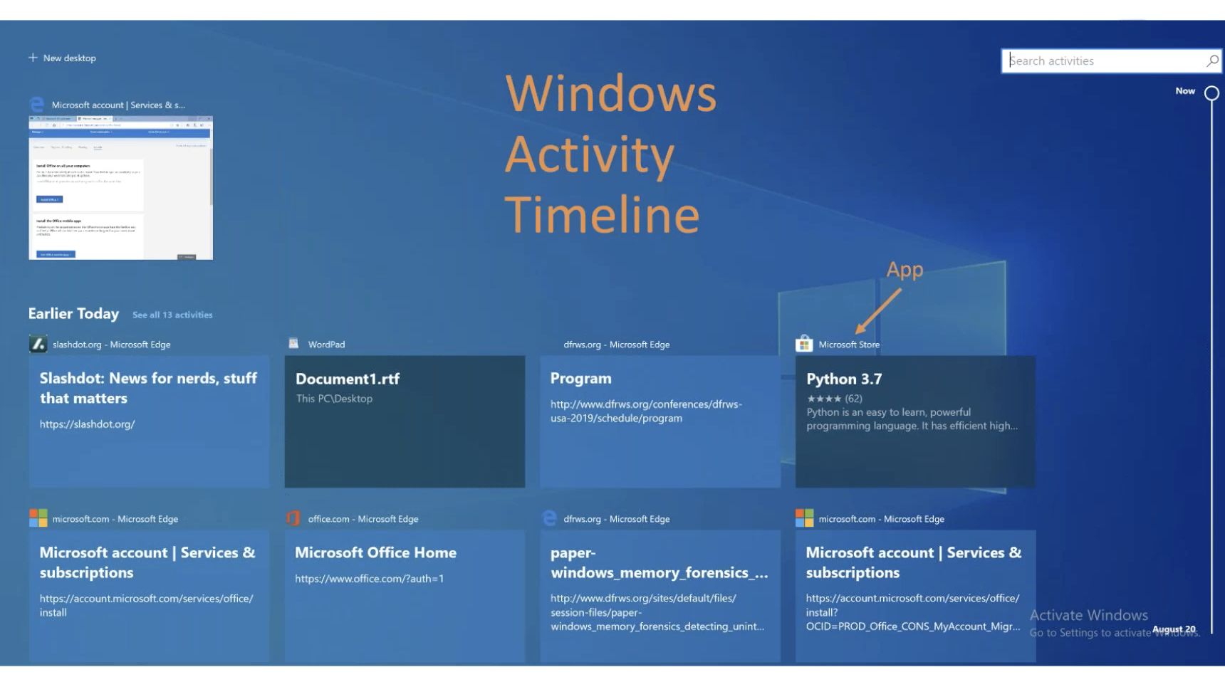 Windows 10 Activity Timeline: An Investigator's Gold Mine - Forensic Focus