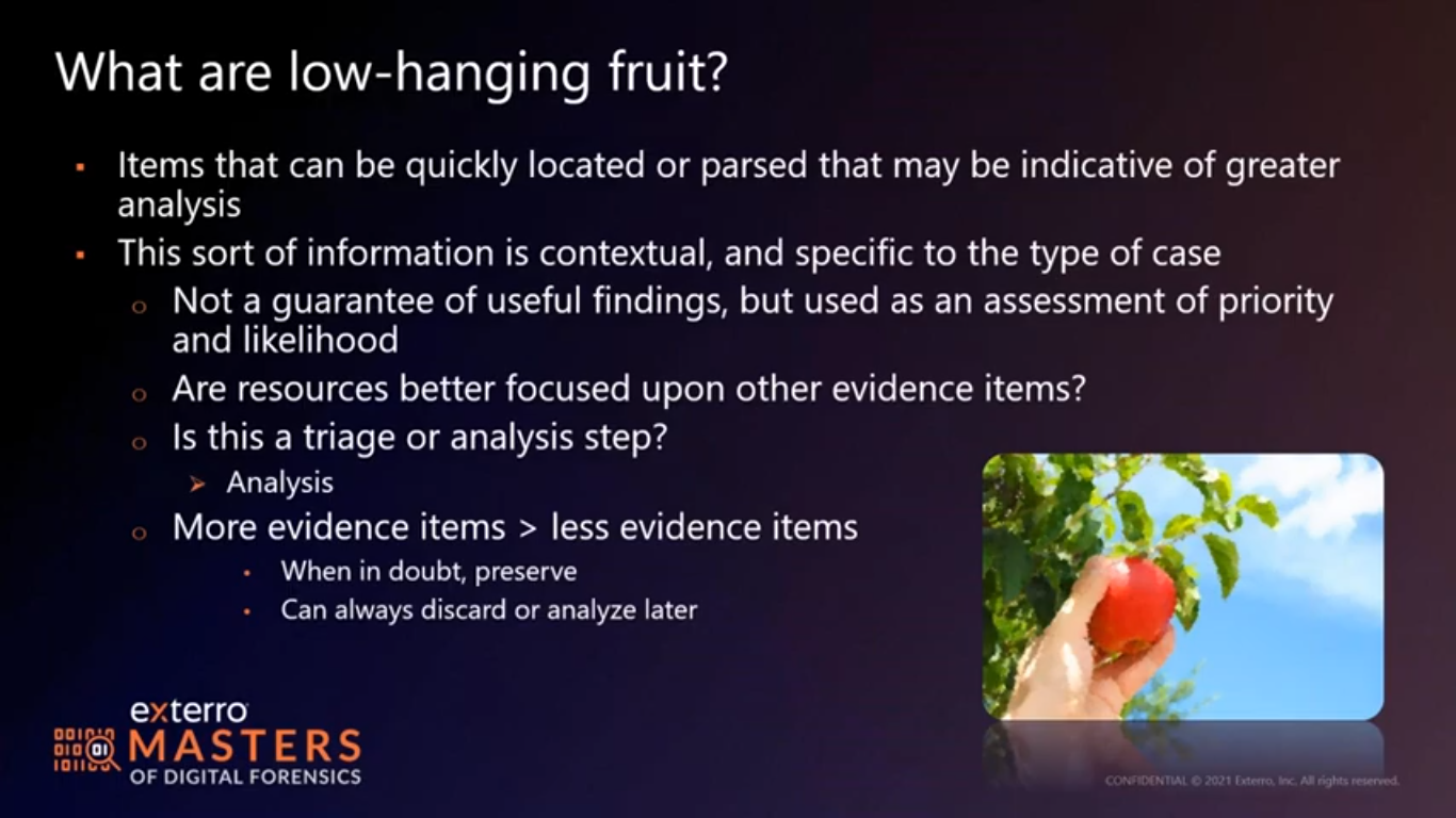 Capturing the Low Hanging Fruit: Analysis Phase - Forensic Focus
