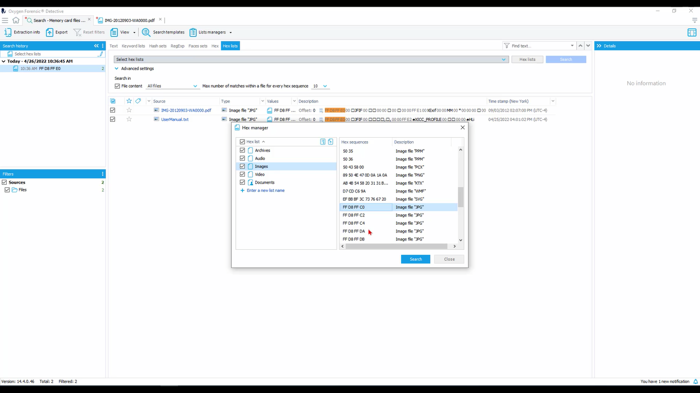Hex Searching in Oxygen Forensic Detective - Forensic Focus
