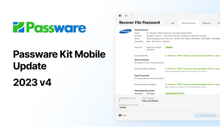 Passware Kit Mobile 2023v4 – GPU-Accelerated Unlock Of Samsung S9 And ...